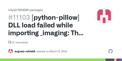 Python Pillow Dll Load Failed While Importing Imaging The Specified Module Could Not Be