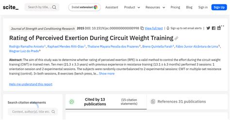 Rating Of Perceived Exertion During Circuit Weight Training Scite Report