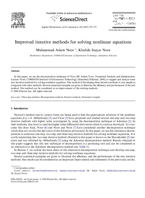 Solving Nonlinear Equations