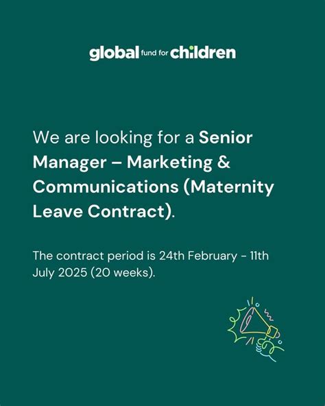 We're hiring: Senior Marketing and Communications Manager (Maternity ...