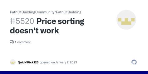 Price Sorting Doesnt Work · Issue 5520 · Pathofbuildingcommunitypathofbuilding · Github