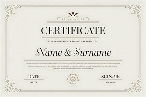 Ornate Formal Certificate With Gold Border And Elegant Cursive Text Premium Ai Generated Image