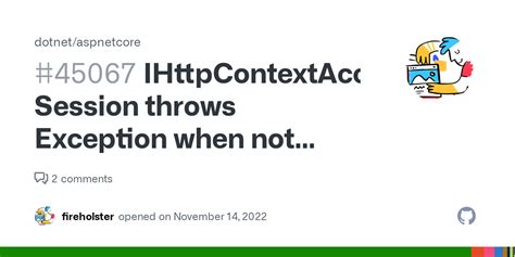 Icontextaccessorhttcontext Session Throws Exception When Not Enabled · Issue 45067