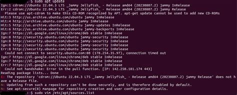 Apt Could Not Or Failed To Fetch Jammy Jellyfish And Jammy Security On Ubuntu Amd