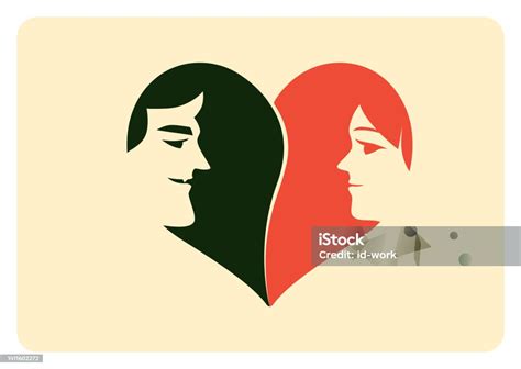 마음 상징 안에 악한 남자를 대면하는 여자 여자에 대한 스톡 벡터 아트 및 기타 이미지 여자 남자 아이콘 Istock