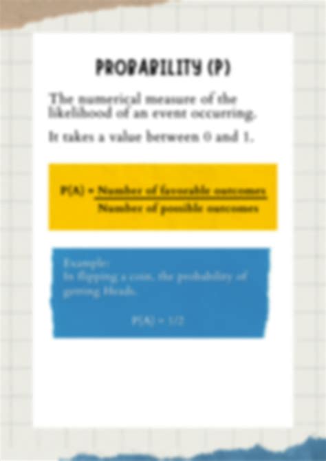 SOLUTION Probability Cheat Sheet Studypool