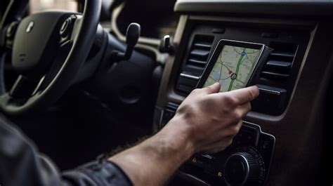 Premium Photo Generative Ai Cropped Image Shows A Man Using Gps On A Smartphone While Driving