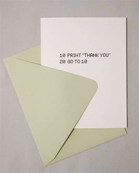 Geeky Thank You Card Basic Computer Programming Language I Am
