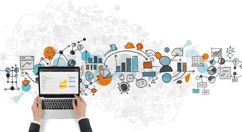 Visualizing Data Trends Interactive Analytics On A Laptop Interface Stock Illustration