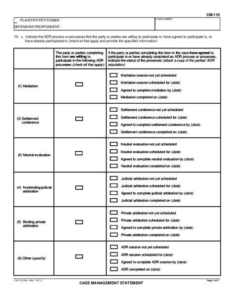 Printable Case Management Plan Template