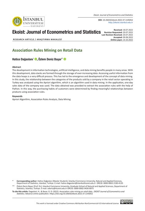 Pdf Association Rules Mining On Retail Data