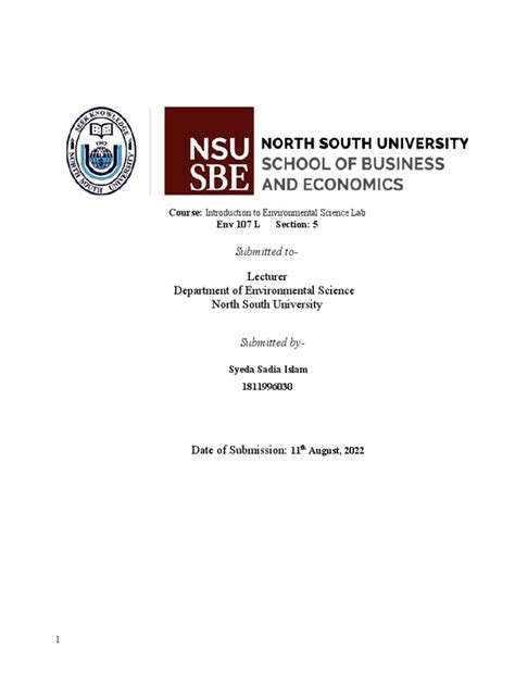 Env 107 Lab Assignment Pdf Nature