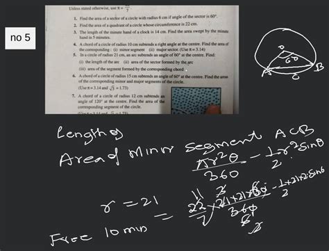 Minor Segment Ii Major Sector Use π 3 14 Filo