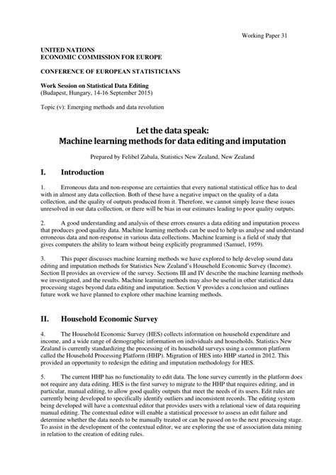 pdf work session on statistical data editing let the data speak
