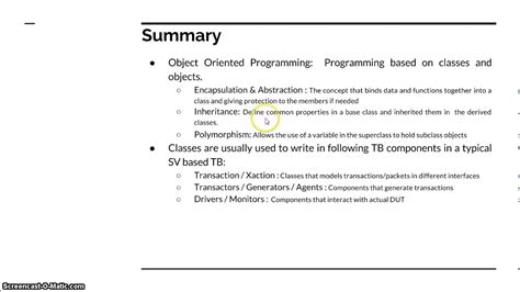 Course Systemverilog Verification 3 L111 Summary Youtube