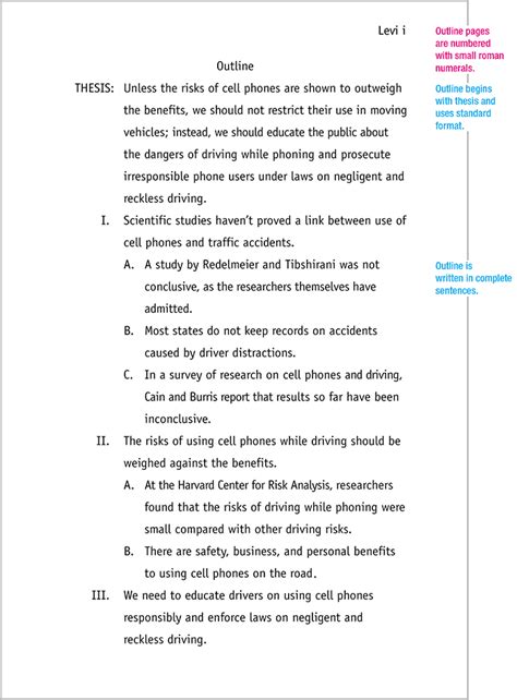 MLA Format Sample Paper With Cover Page And Outline MLAFormat Org