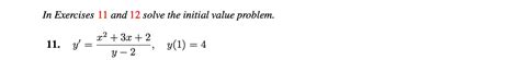 solved in exercises 11 ﻿and 12 ﻿solve the initial value