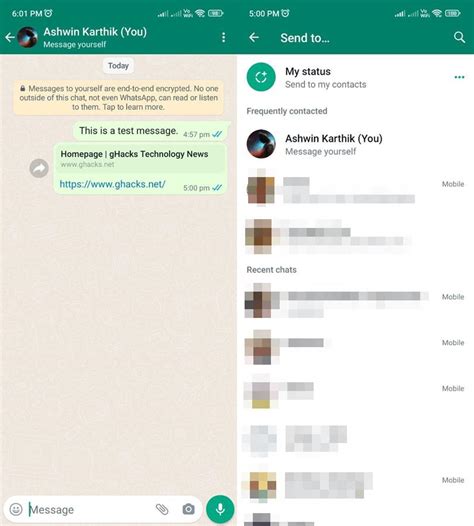 WhatsApp now lets you message yourself, and adds a way to link Android tablets - gHacks Tech News