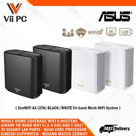Asus Zenwifi Ax Xt Ax Whole Home Tri Band Mesh Wifi System Shopee Singapore