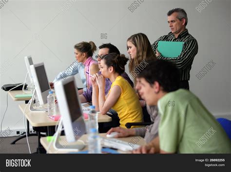Adult Computer Class Image Photo Free Trial Bigstock