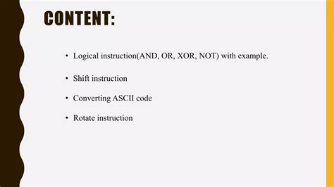 logical shift and rotate instruction pptx programming languages