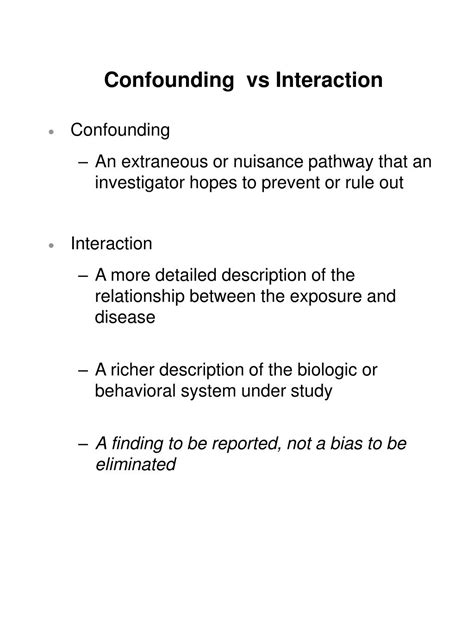 Ppt Confounding And Interaction Part Ii Powerpoint Presentation