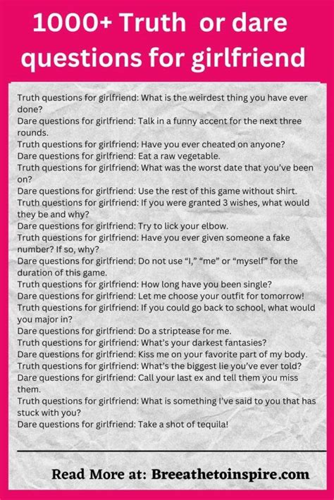 1000+ Truth Or Dare Questions Game For Your Next Party (Good Clean And ...
