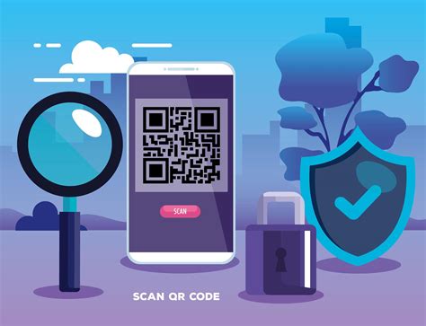 Qr Code Inside Smartphone Lupe Shield And Padlock Vector Design 4627831 Vector Art At Vecteezy