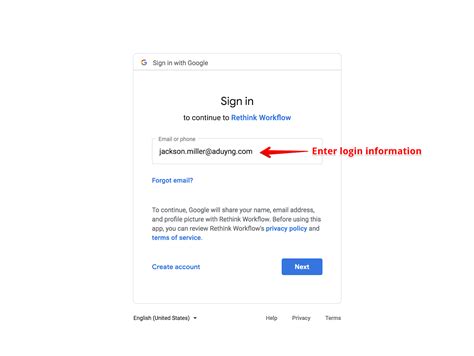 Rethink Workflow Support How To Register An Account With Rethink Workflow Using G Suite Account