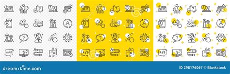 Ux Line Icons Set Of Ab Testing Journey Path Map And Question Mark
