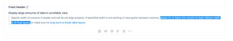 Fixed Column Width Does Not Work When Fixed Columns Are Used With Ellipsis Issue Ant