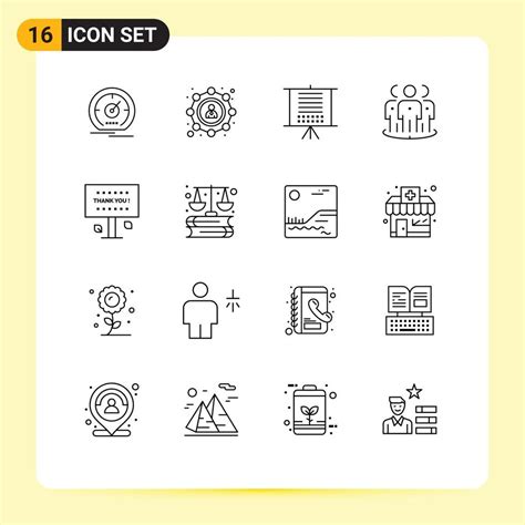 Modern Set Of 16 Outlines Pictograph Of Marketing Focus User Audience Web Editable Vector Design