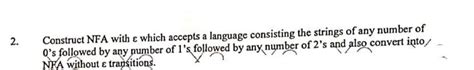 Solved 2 Construct Nfa With ε Which Accepts A Language