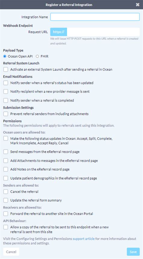 configuring settings and permissions for api integrations cognisantmd