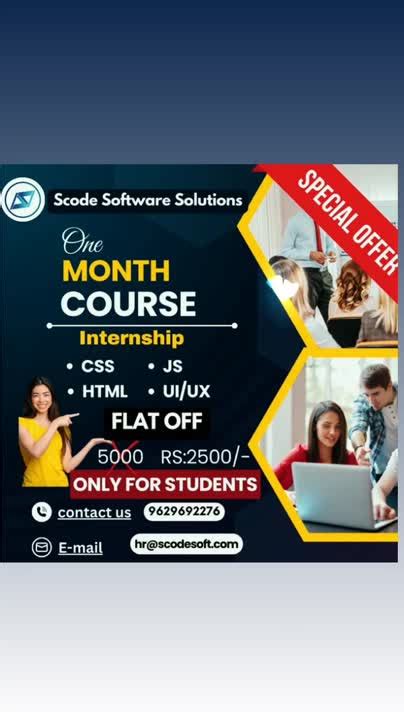 Scode Software Solutions On Linkedin One Month Internship