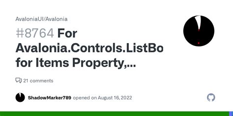For Avaloniacontrolslistbox For Items Property Support For Ilist