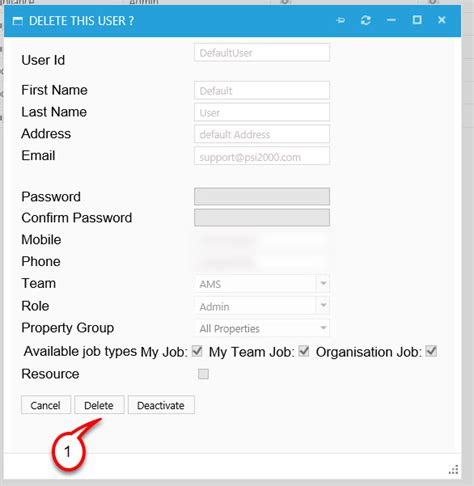 HOW TO DELETE A USER Job Management System 1