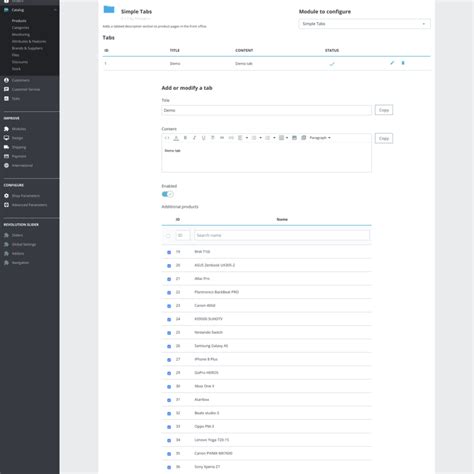 Module Prestashop Product Tabs Prestapro Addons