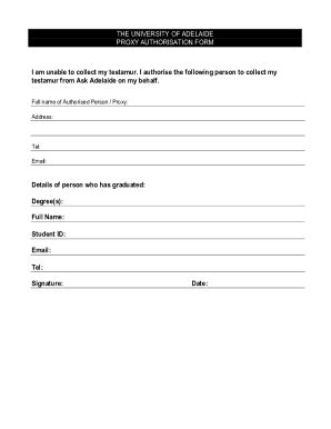 Fillable Online Third Party Proxy Authorisation Form Fax Email Print PdfFiller