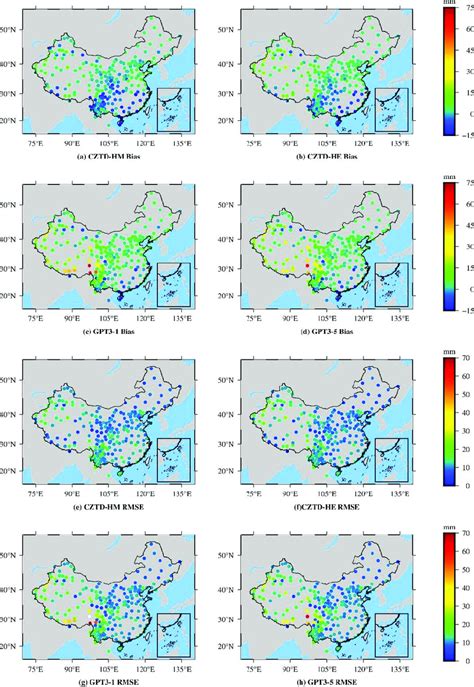 distribution of bias and rmse of spatial interpolation for ggos gridded