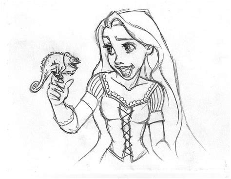 Rapunzel Pascal Sketch By Danielfoez On Deviantart