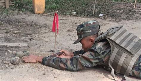 တောင်ခင်ရန်း ရဲစခန်းကို စွန့်ခွာထွက်ပြေးသွားသည့် စစ်ကောင်စီတပ်သားများက မြေမြှုပ်မိုင်းများ ထောင