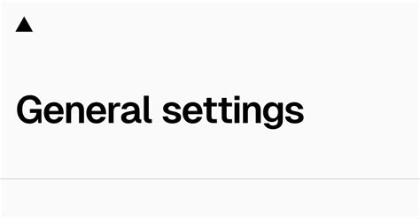general settings