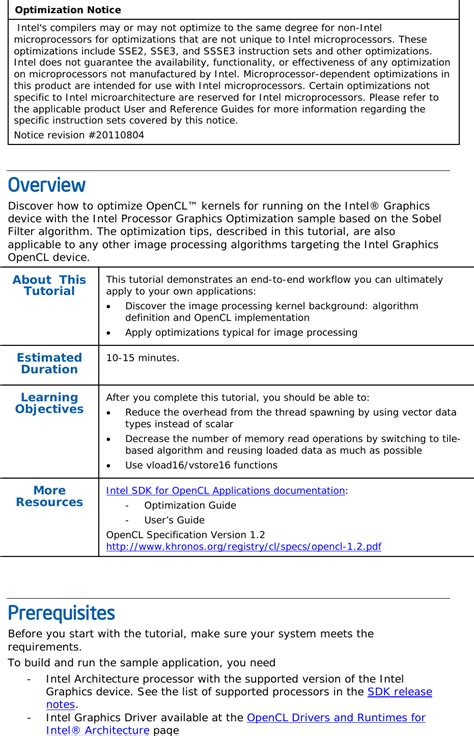 Tutorial Intel® Processor Graphics Optimization User Guide