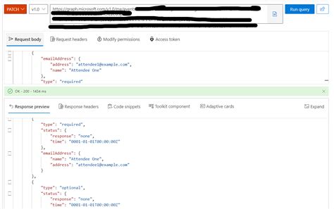 Unable To See Invites In Meeting Despite 200 Status Response From Microsoft Graph Api