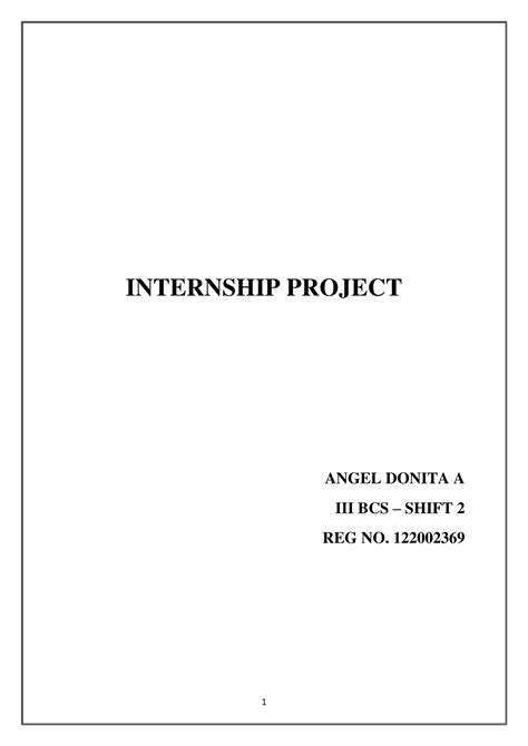 Internship Introduction Internship Project Angel Donita A Iii Bcs Shift 2 Reg No 122002369