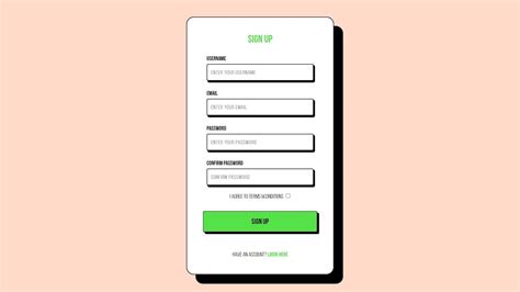 How To Make A Sign Up Form With Neobrutalism Design Html And Css