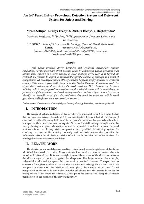 Pdf An Iot Based Driver Drowsiness Detection System And Deterrent System For Safety And Driving