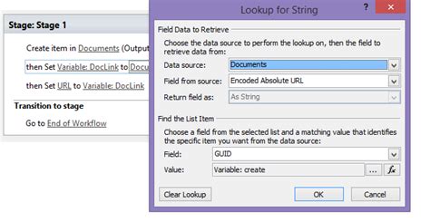 add document link to list item from a sharepoint workflow sharepoint
