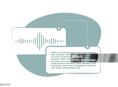 음성을 텍스트로 자동 음성 인식 개념입니다 음성을 텍스트 그림으로 변환 음성 단어를 서면 텍스트로 변환하는 과정 전사 생명체 프로세스에 대한 스톡 벡터 아트 및 기타 이미지